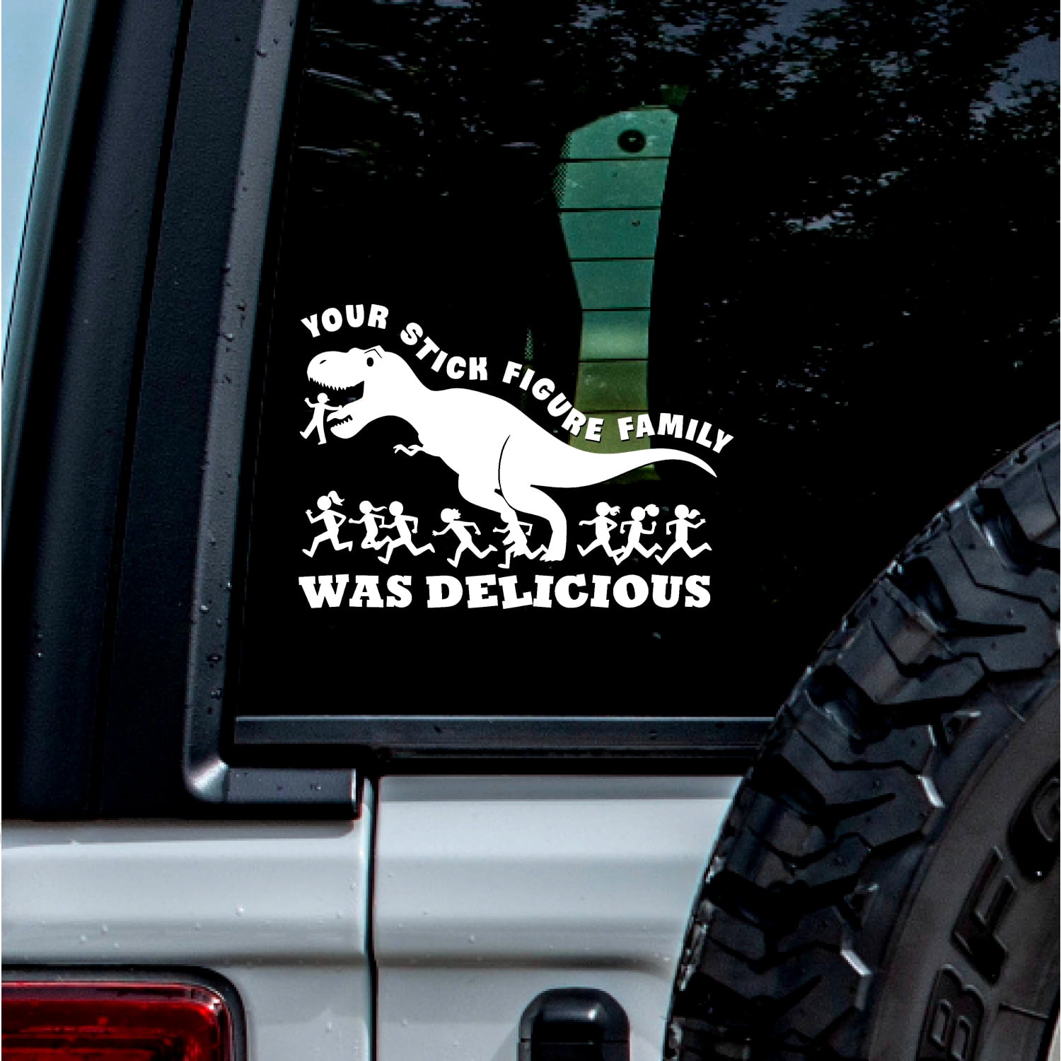 (2 Pcs, White, 8'' X 5.6'') Your Stick Figure Family Was Delicious T ...