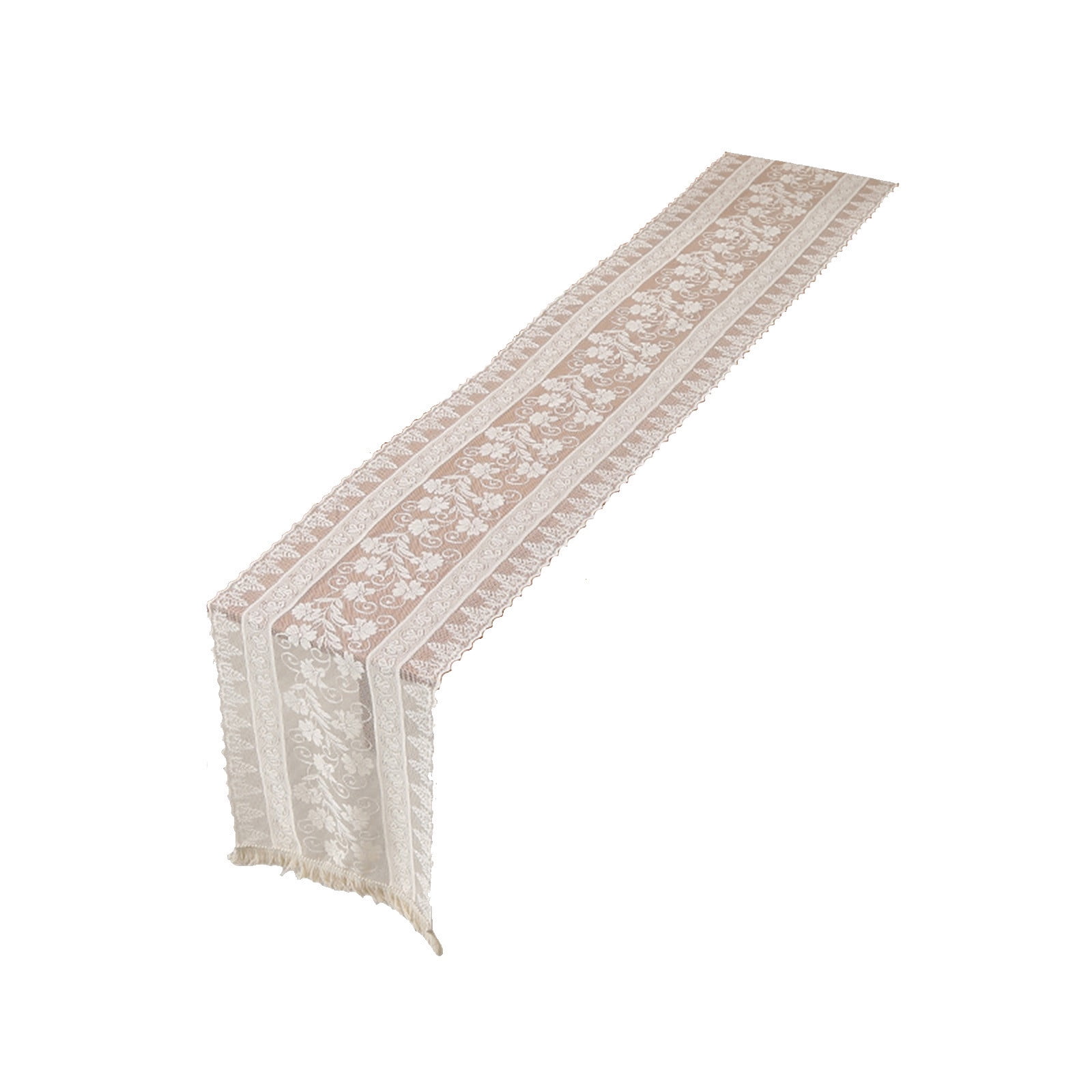 2 Pcs White Lace Table Runner - Elegant Crochet Dining Table Decor for ...