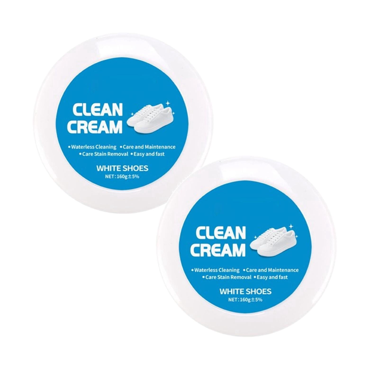 2 Pcs White Shoe Cleaner Cream, Multipurpose No-Wash Solid Comes with ...
