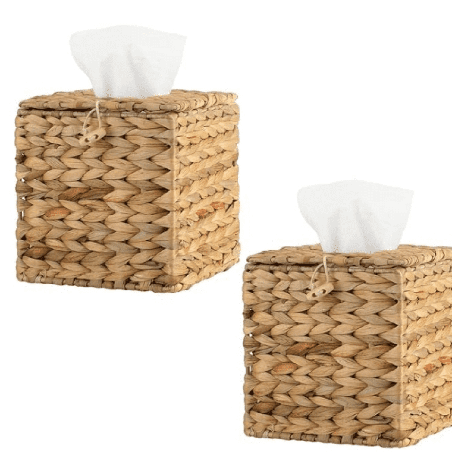 2 Pcs Wicker Tissue Box Cover Woven Rattan Wicker Tissue Box Holder ...