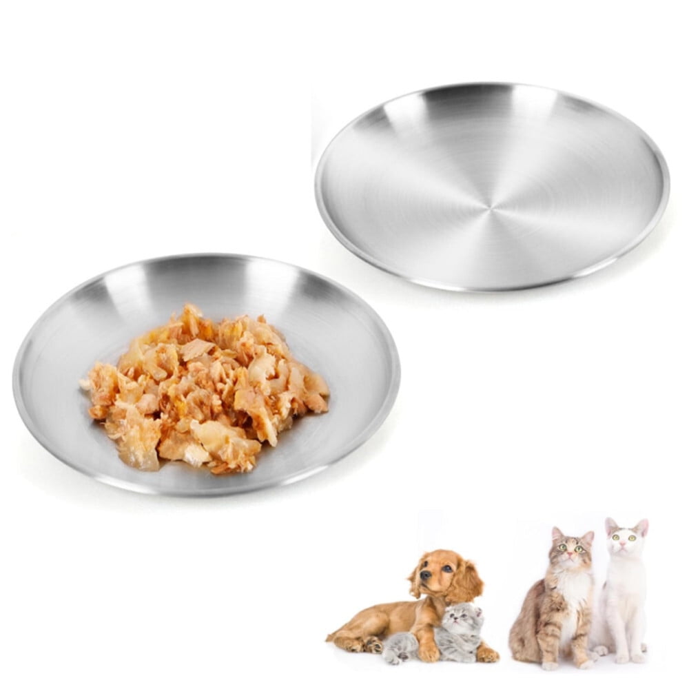 2 Pcs Wide Whisker Friendly Cat Dishes Set 6.7", Stainless Steel Cats ...