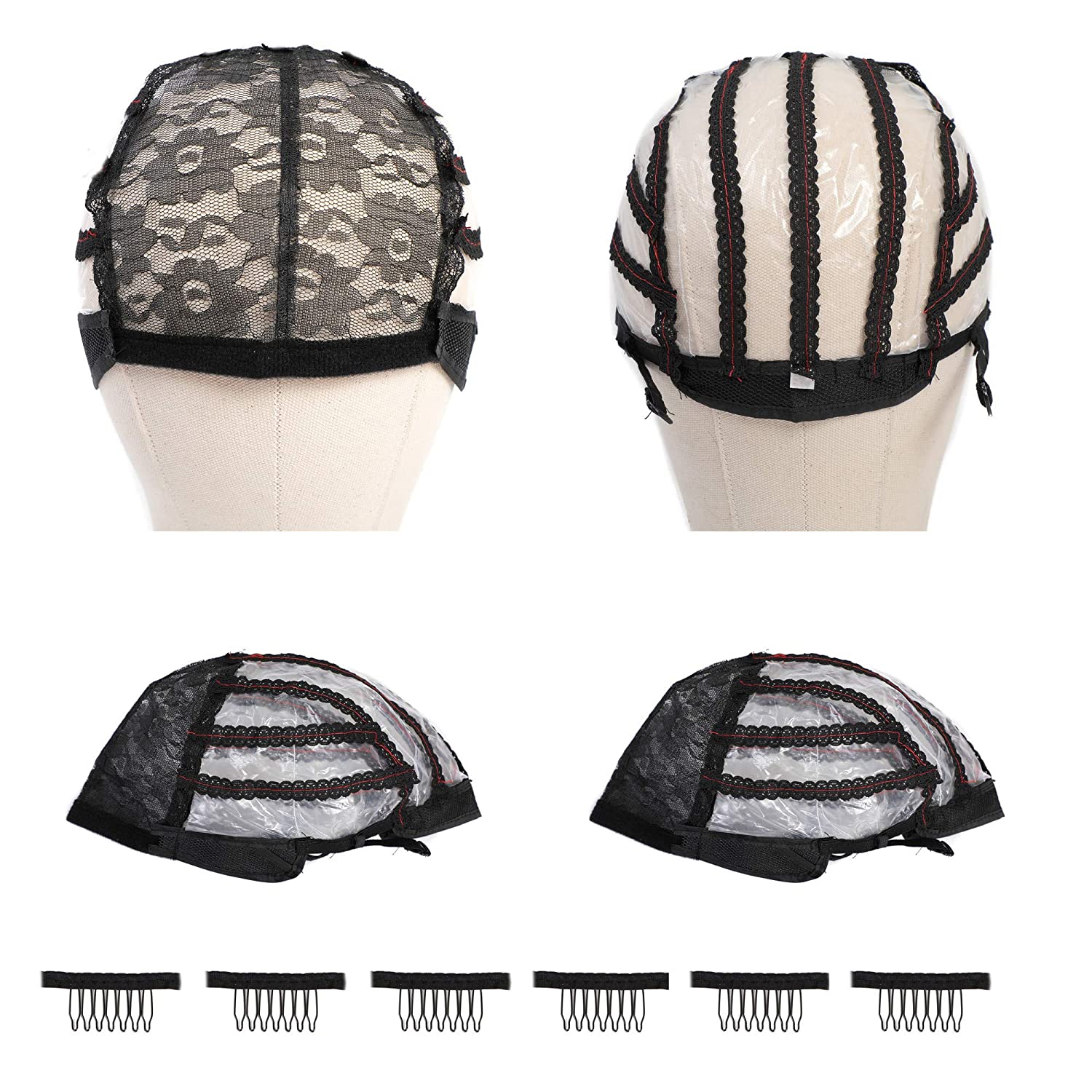 2 Pcs Wig Caps for Making Wig,Lace Open Wig Cap,Weace Wig Cap, Glueless ...
