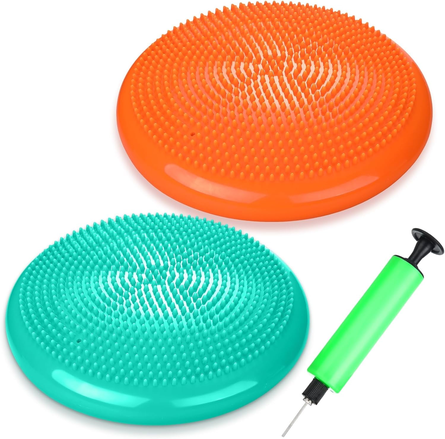 2 Pcs Wiggle Seat Inflated Wobble Cushion Flexible Balance Disc with ...