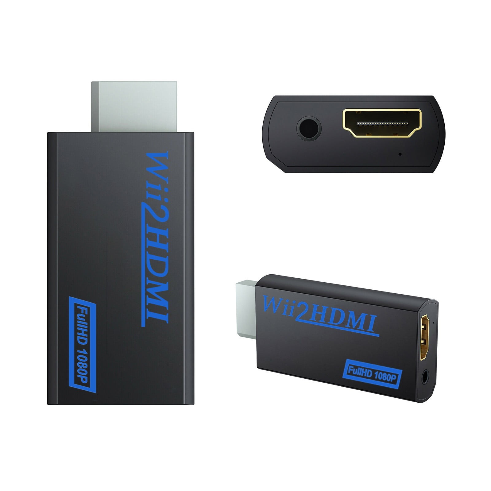 2 Pcs Wii to HDMI Converter Adapter 1080p Upscaler with 3.5mm Audio ...