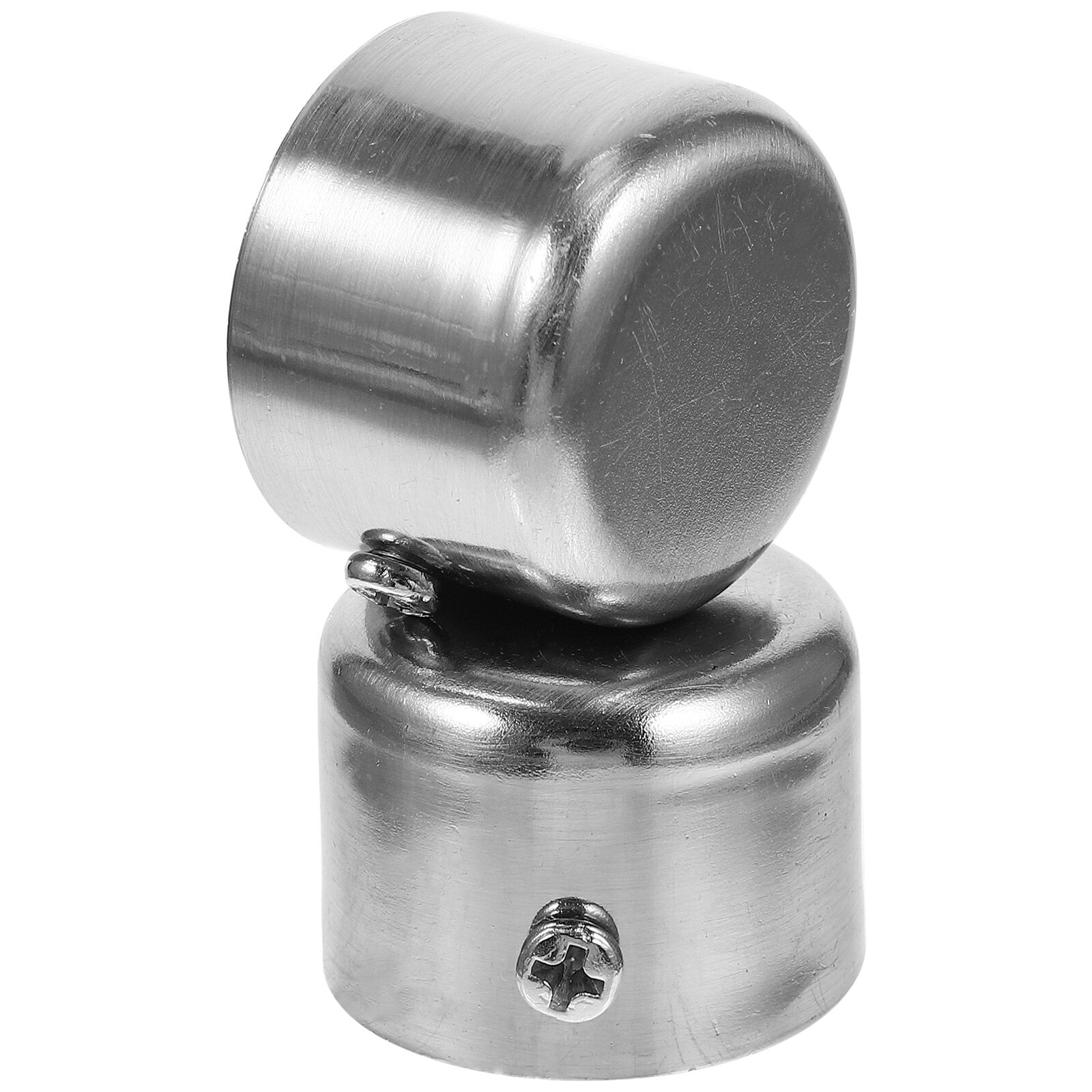 2 Pcs Window Curtain Rod Fitting End Decor for Wrap Around Silver ...