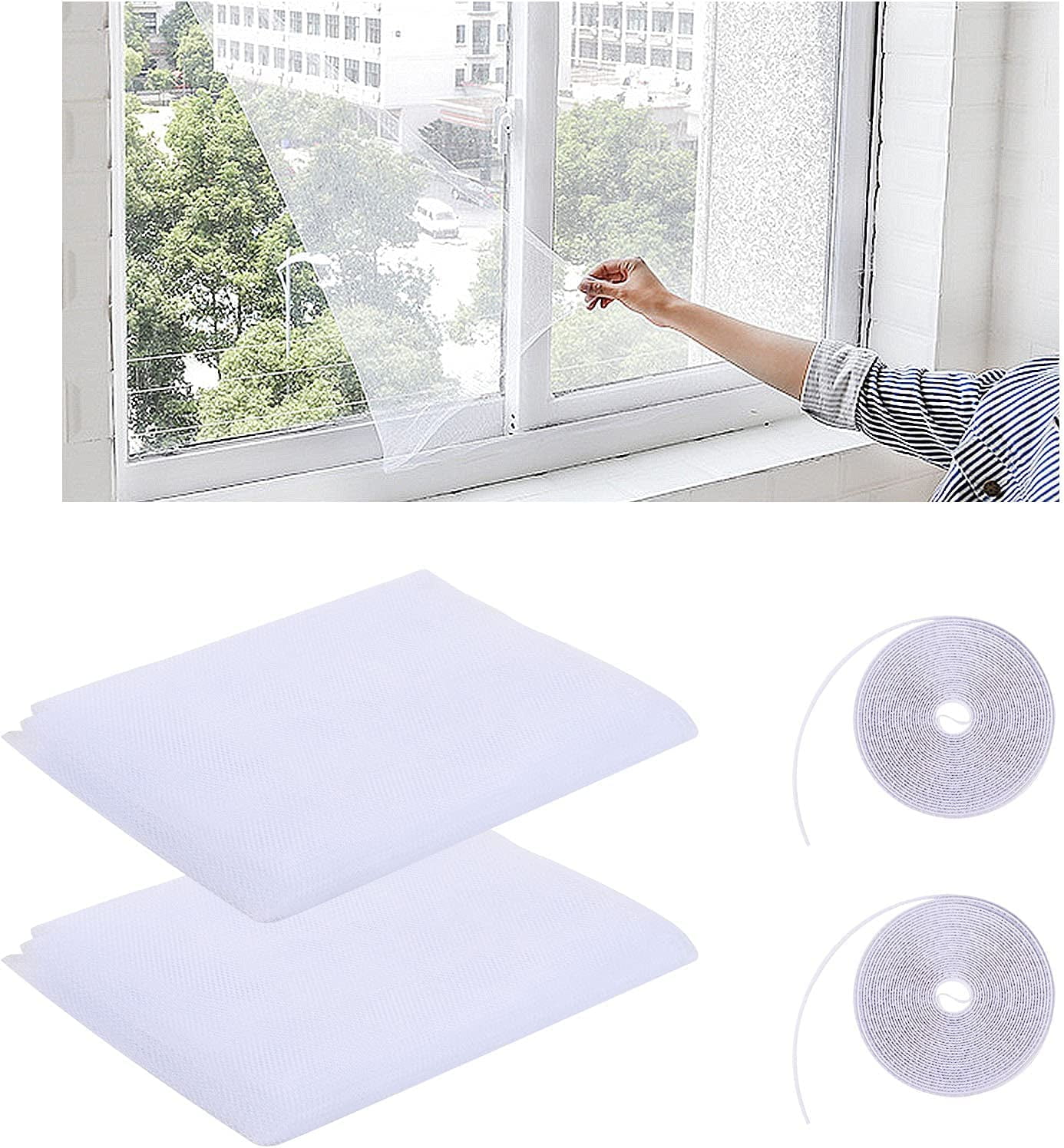 2 Pcs Window Mosquito Net, Insect Screen Net, 130cm*150cm, Mosquito Net ...