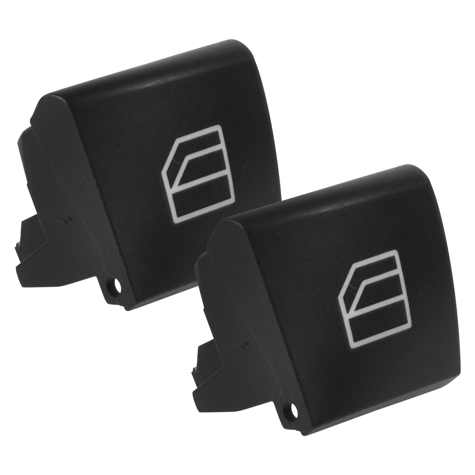 Car Window Glass Lift Switch Button Cover Black Plastic 2 Pieces For ...