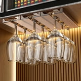 2 Pcs Wine Glass Holder,Stemware Rack Punch-free Hanging Under Cabinet ...