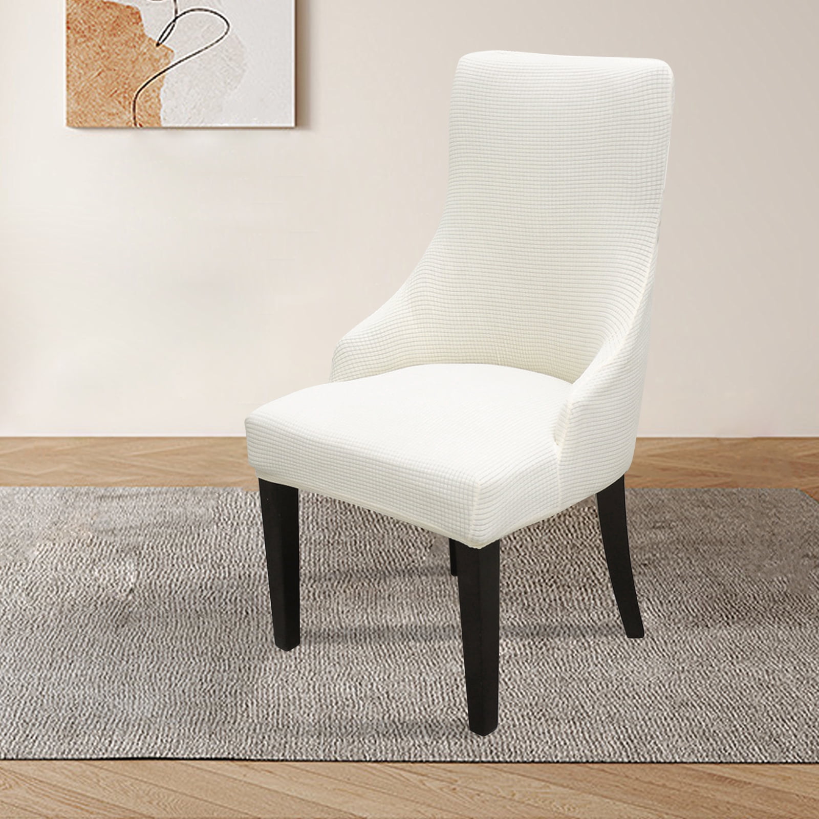 2 Pcs Wingback Side Chair Covers Polyester Dining Chair Slipcovers ...