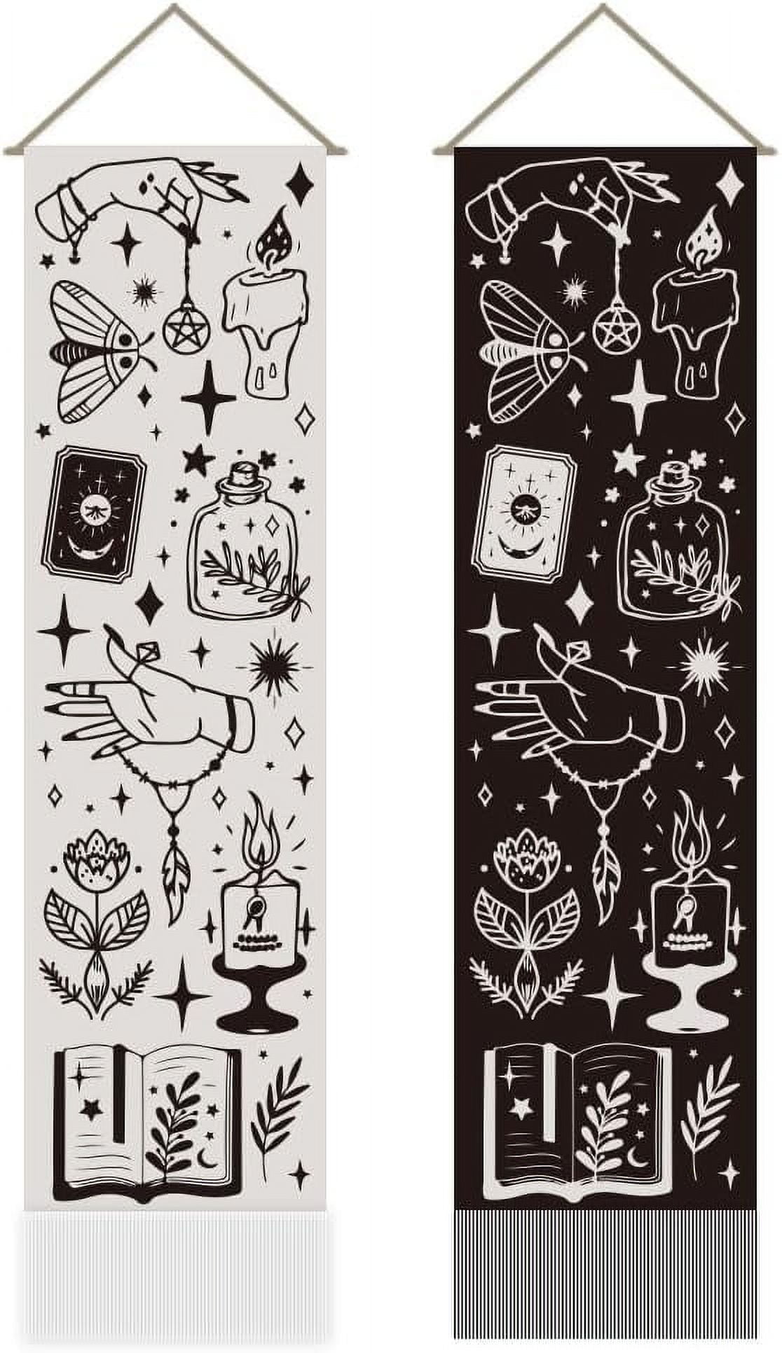2 Pcs Witchy Tapestry Wall Hanging Magic Long Vertical Tapestry ...