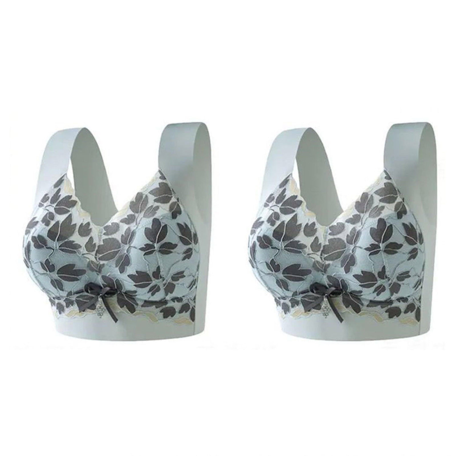 2 Pcs Womens Lace Pull-On Bras Plus Size Full Coverage Everyday Bras ...