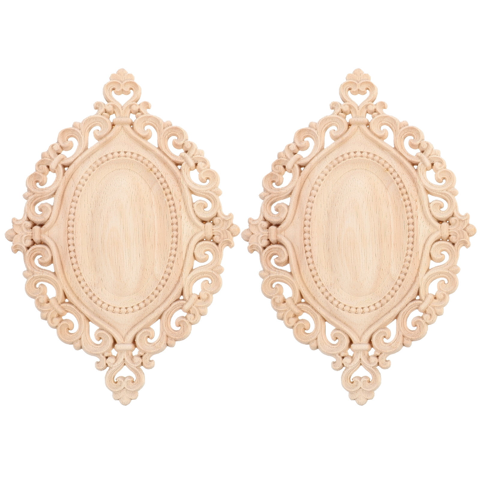 2 Pcs Wood Carving Decals Appliques Wire Holders to Frames Decoration ...