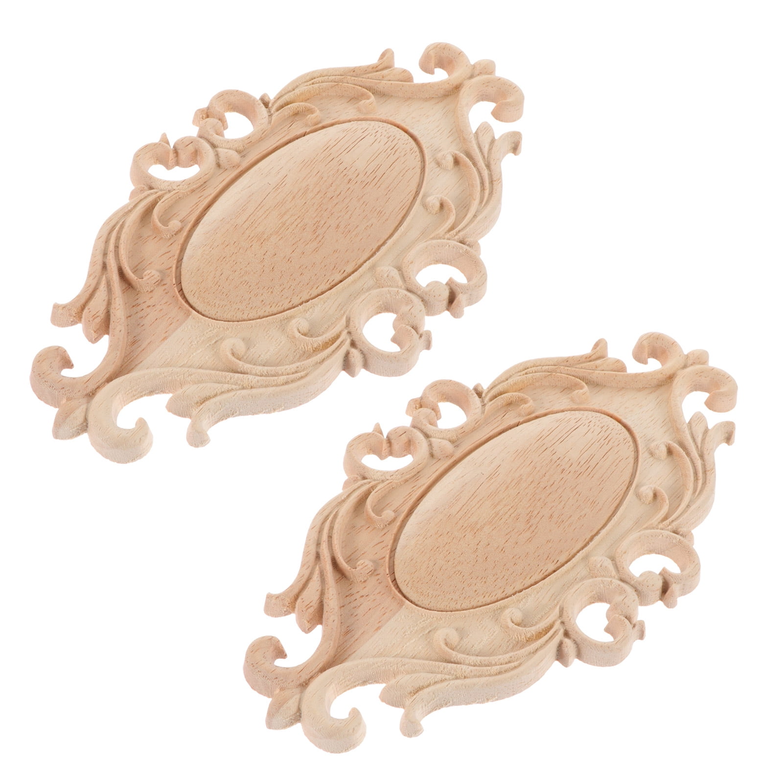 2 Pcs Wood Carving Decals Home Decoration Wooden Vintage Furniture ...
