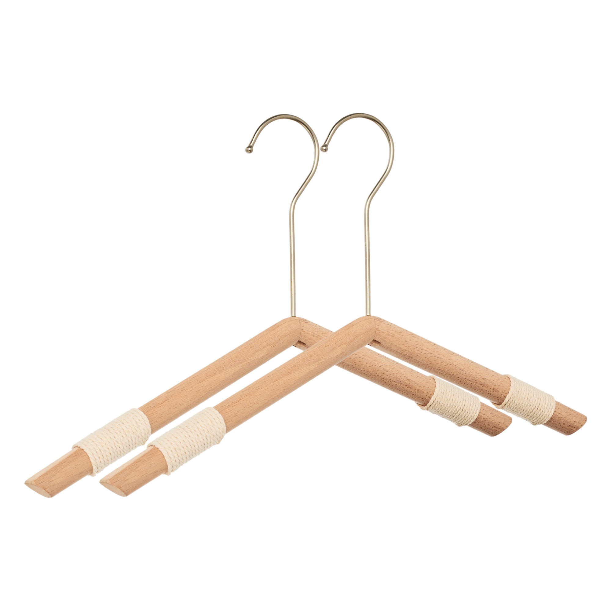 2 Pcs Wood Non-Slip Rope Hangers, Durable 360-degree Space Saving ...