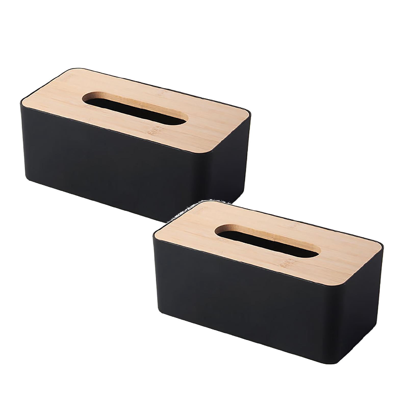 2 Pcs Wood Tissue Box Cover for Facial Tissues, Rectangular Tissue ...