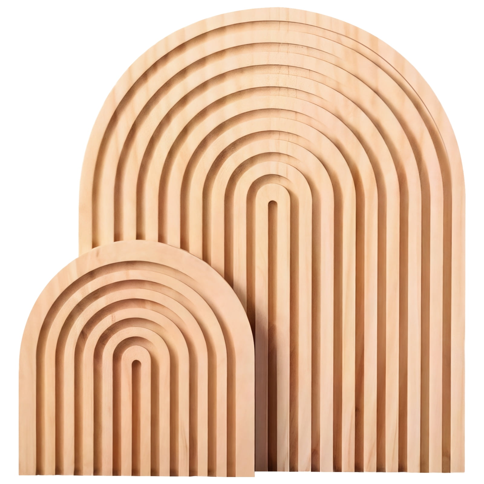 2 Pcs Wooden Decorative Serving Boards, Handcrafted Pine Wood Rainbow ...