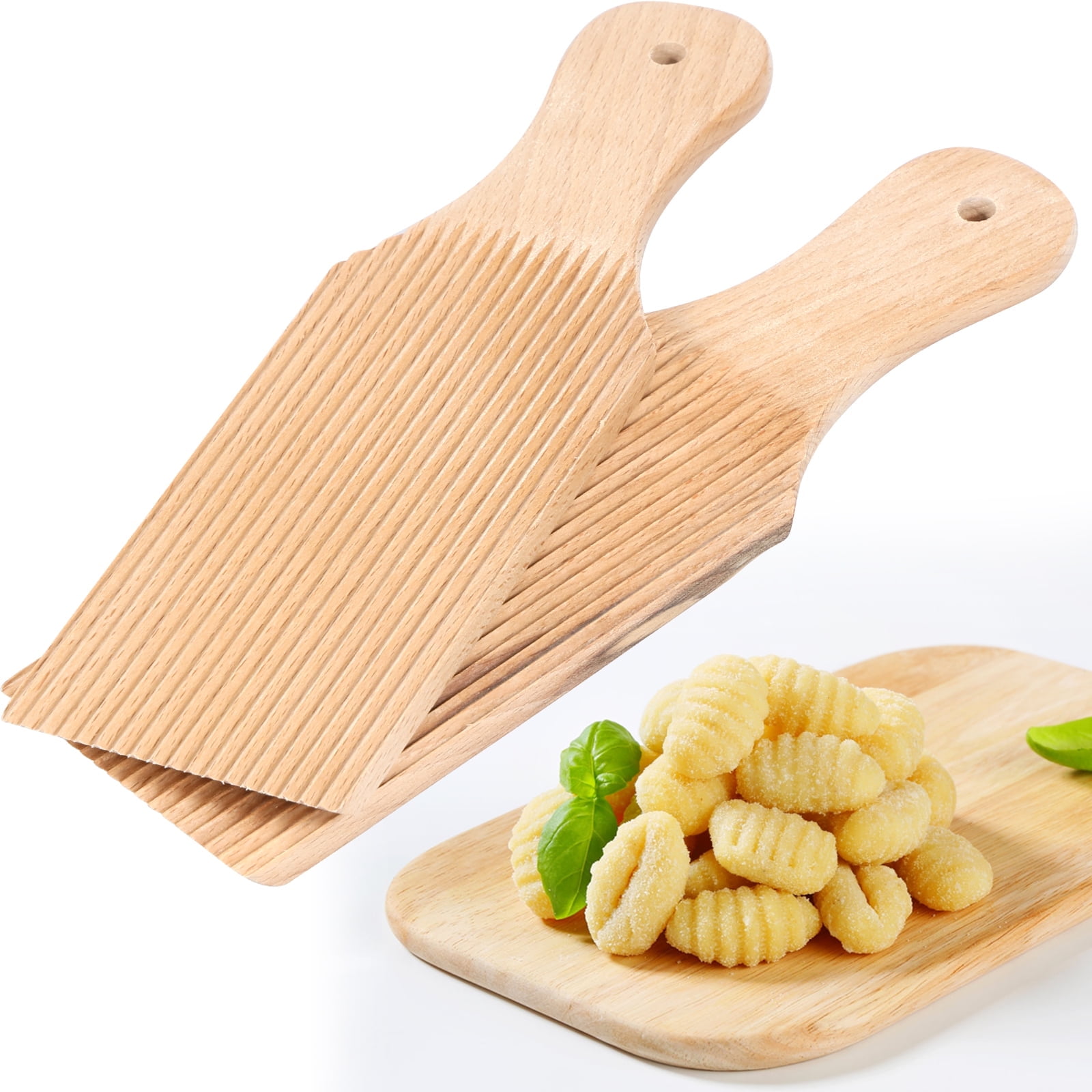 2 Pcs Wooden Gnocchi Board Butter Paddles 9.1 x 2.8 Inches Spaghetti ...
