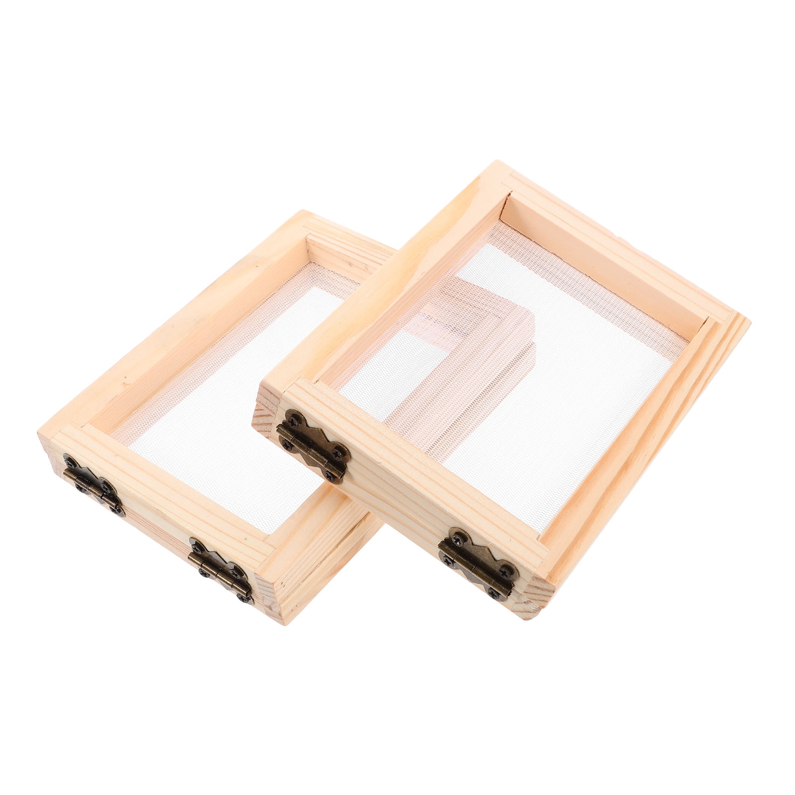 2 Pcs Wooden Paper Frame Paper Making Frame Papermaking Deckle Screen ...
