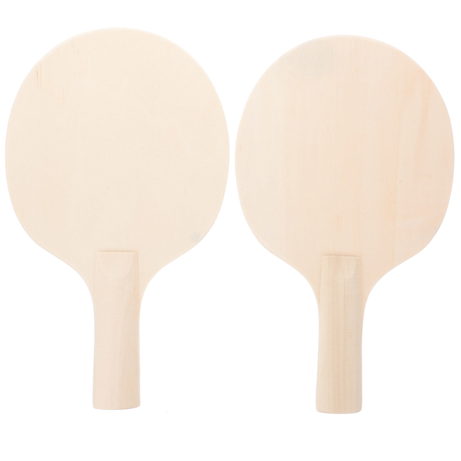 2 Pcs Wooden Pong Paddle Plain DIY Table Tennis Racket Kids Smooth ...