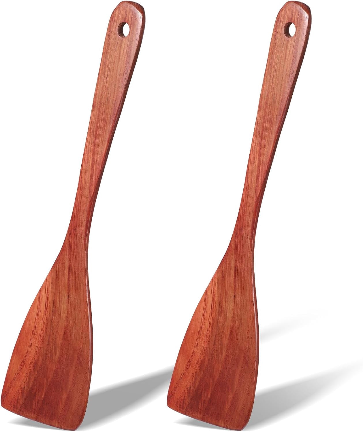 2 Pcs Wooden Spatula for Cooking, 12.2 Inch Long Handle Wood Flat ...