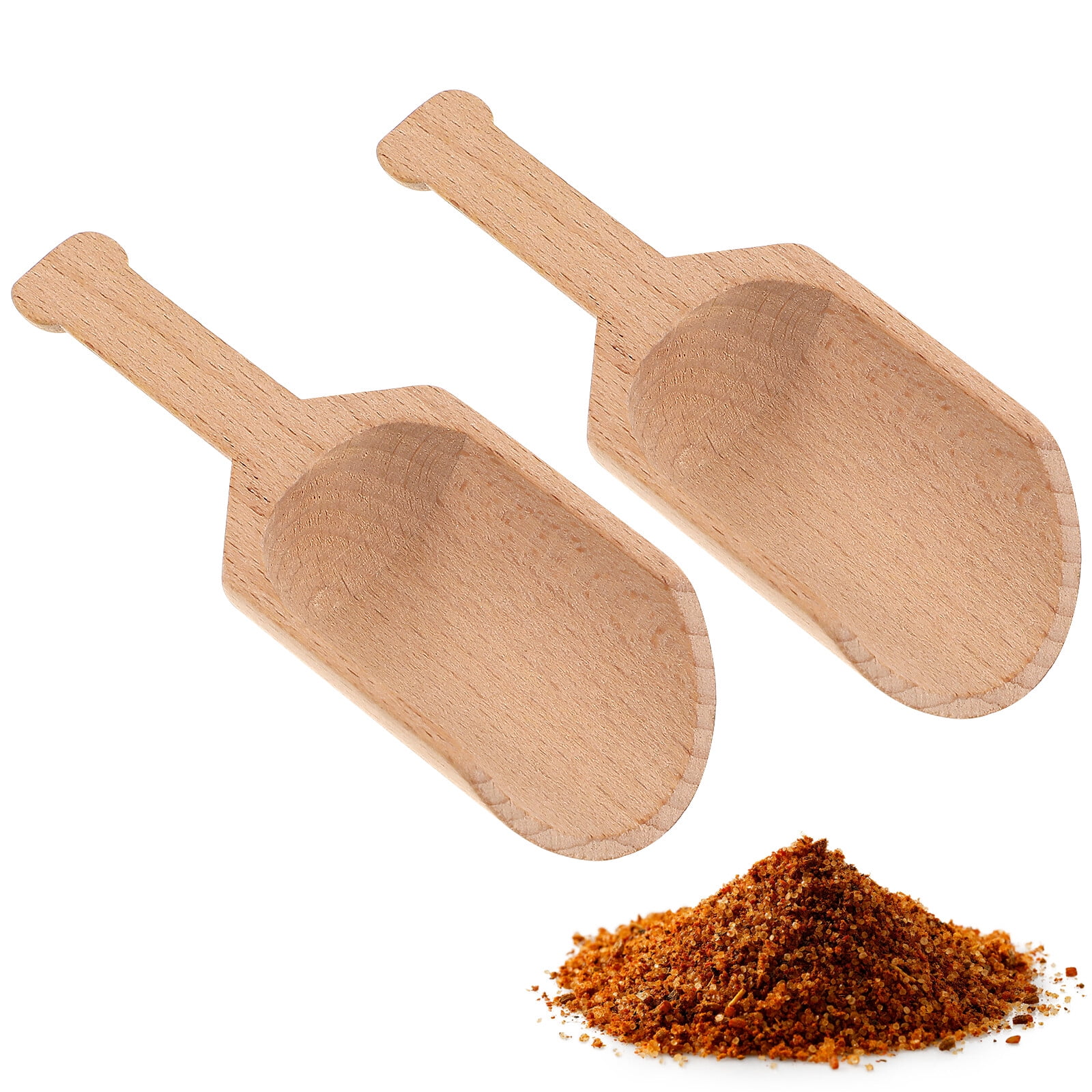 2 Pcs Wooden Spoons for Spices Bath Salt Scoops Salts Washing - Walmart.com