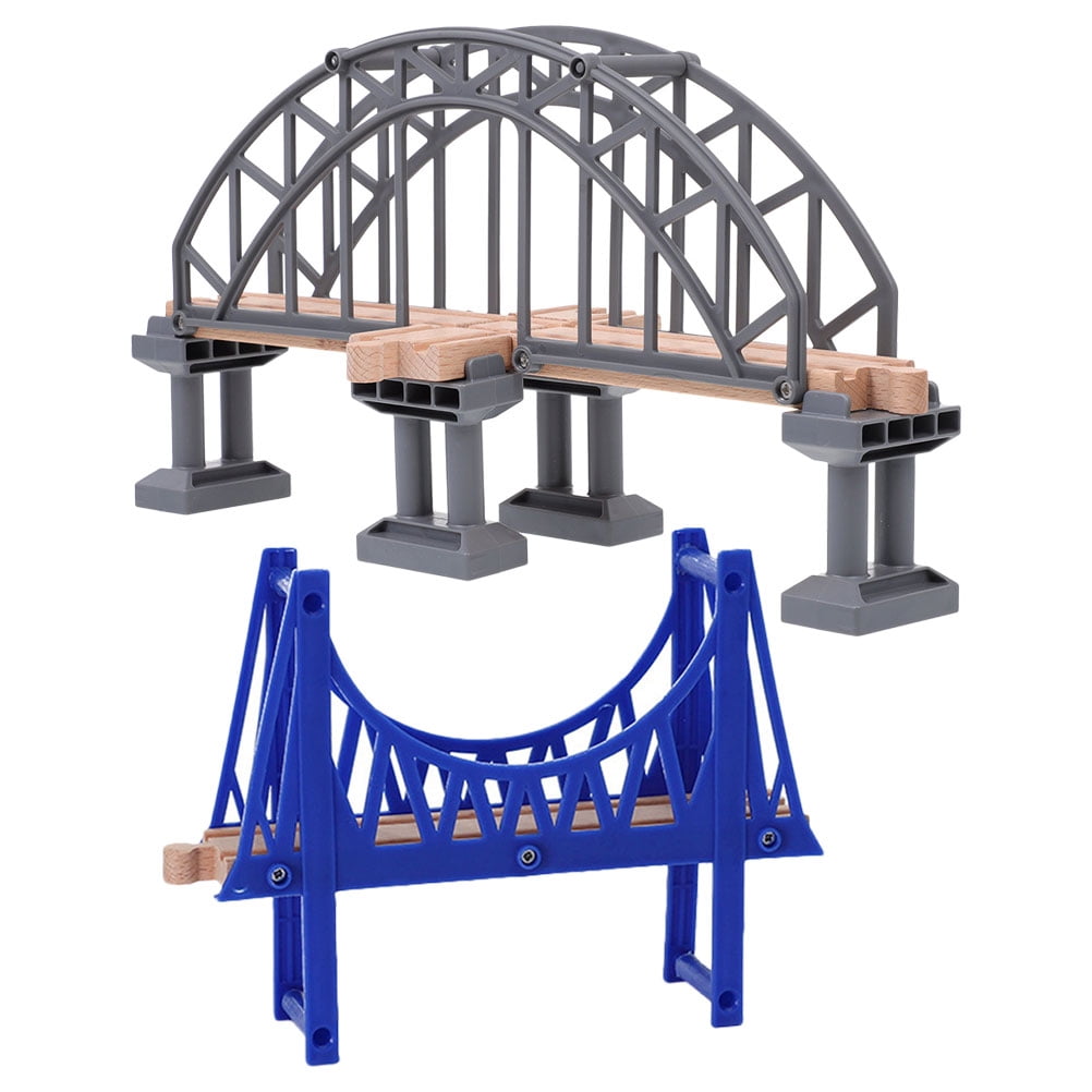 WRISTBIQUE Train Bridge Supports Model Train Bridge Wood Gray 2Pcs ...