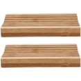 2-Pack Wooden Soap Dish Holder Tray for Bathroom Kitchen, Household ...