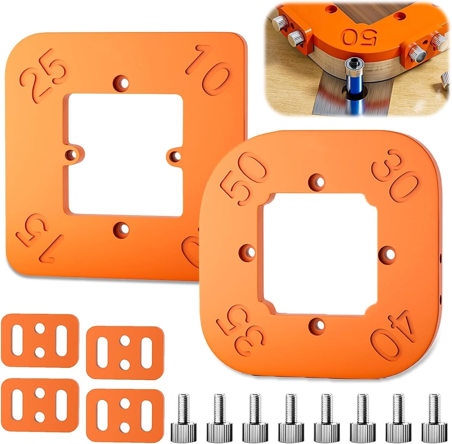 2 Pcs Woodworking Round Corner Radius Template, Kvago 4 in 1 Radius Jig ...