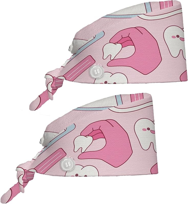 2 Pcs Working Cap Scrub Cap with Sweatband Adjustable Unisex Men Women ...