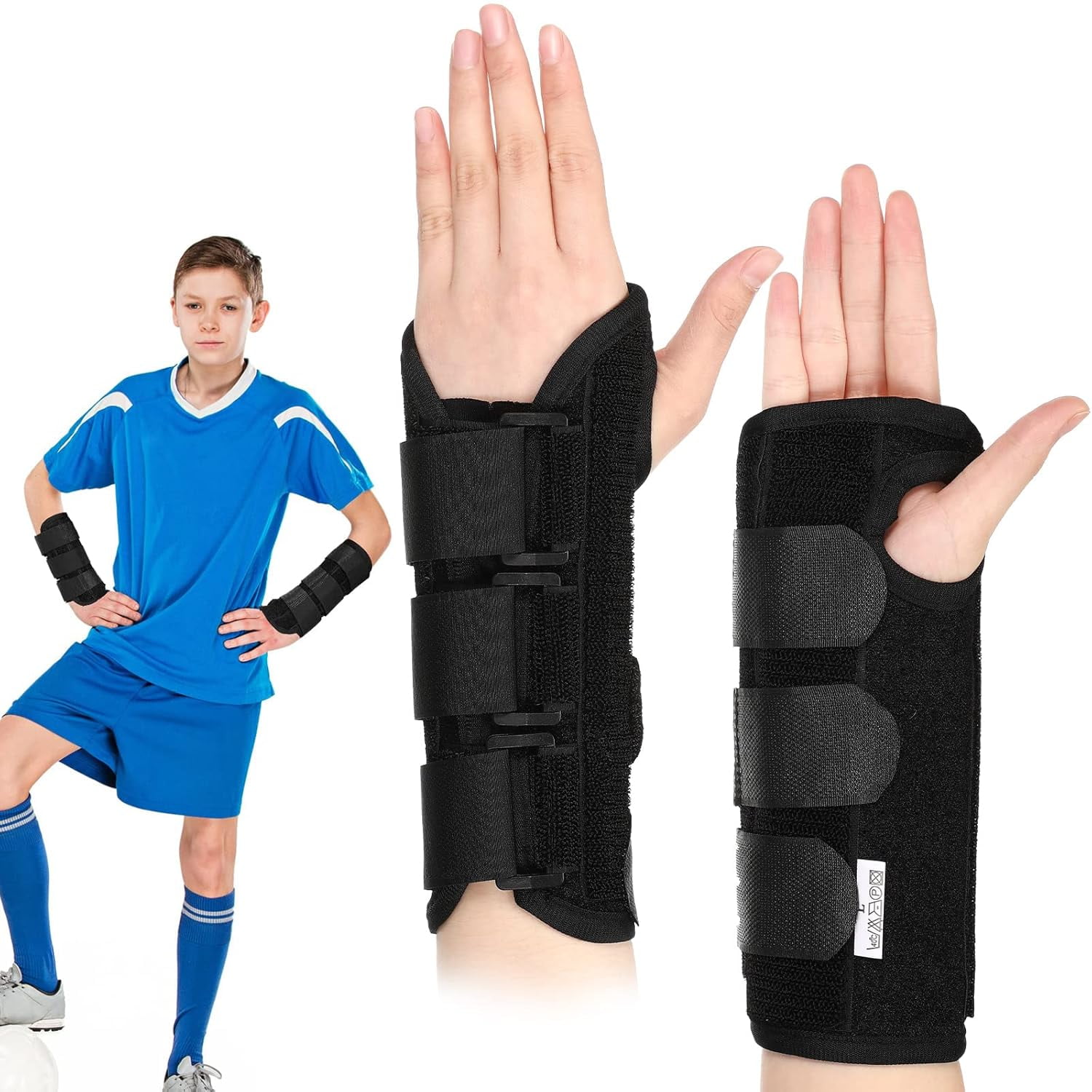 2 Pcs Wrist Brace for Kids Youth Carpal Tunnel Black Splints Wrist ...