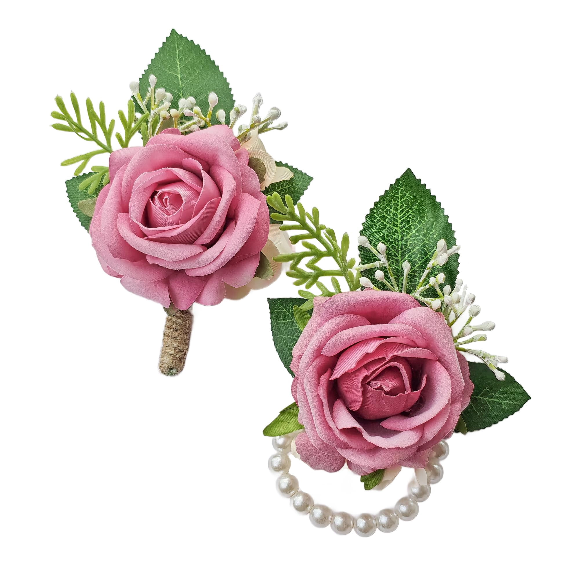 2 Pcs Wrist Corsage and Boutonniere Set,Corsage for Wedding ...