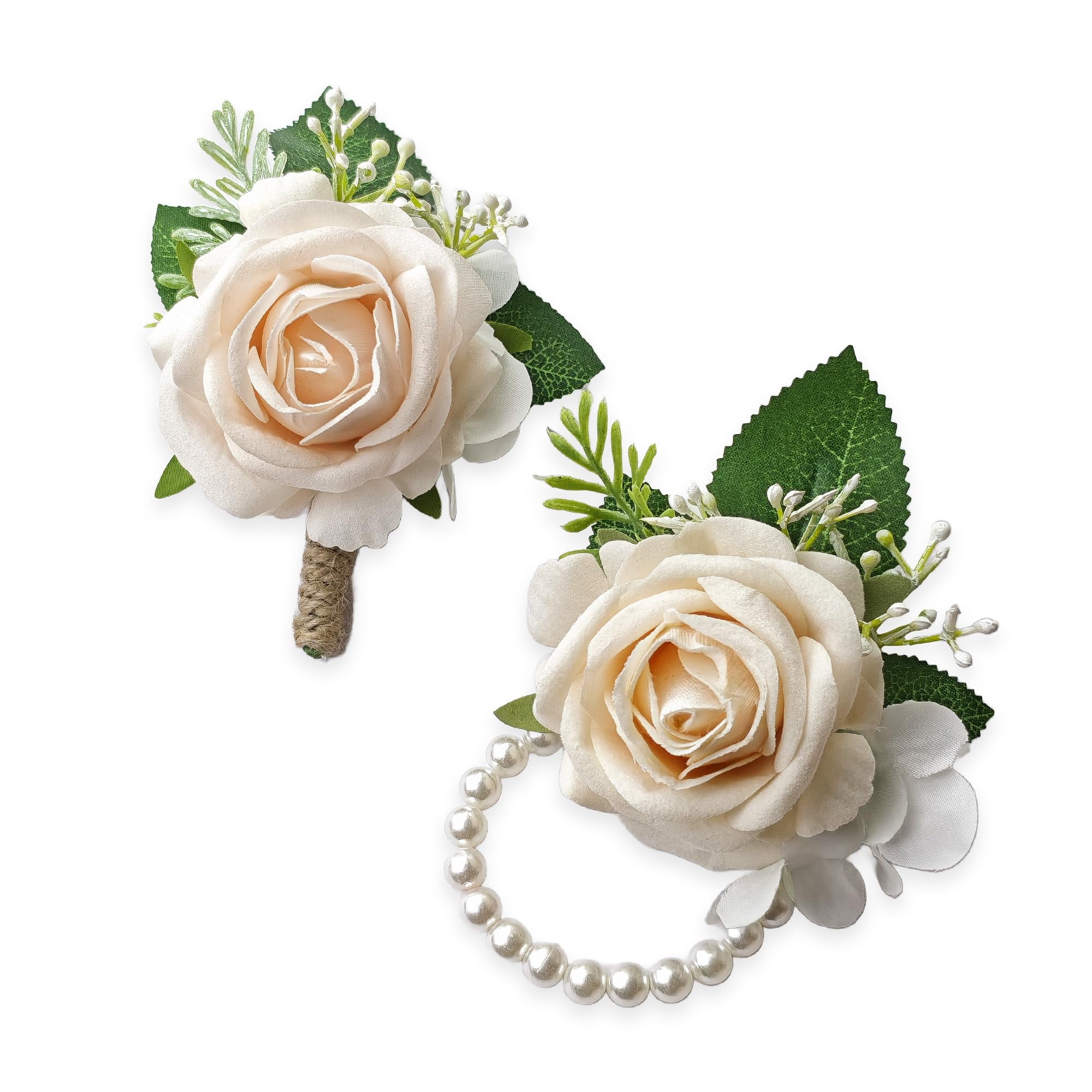 2 Pcs Wrist Corsage and Boutonniere Set,Corsage for Wedding ...