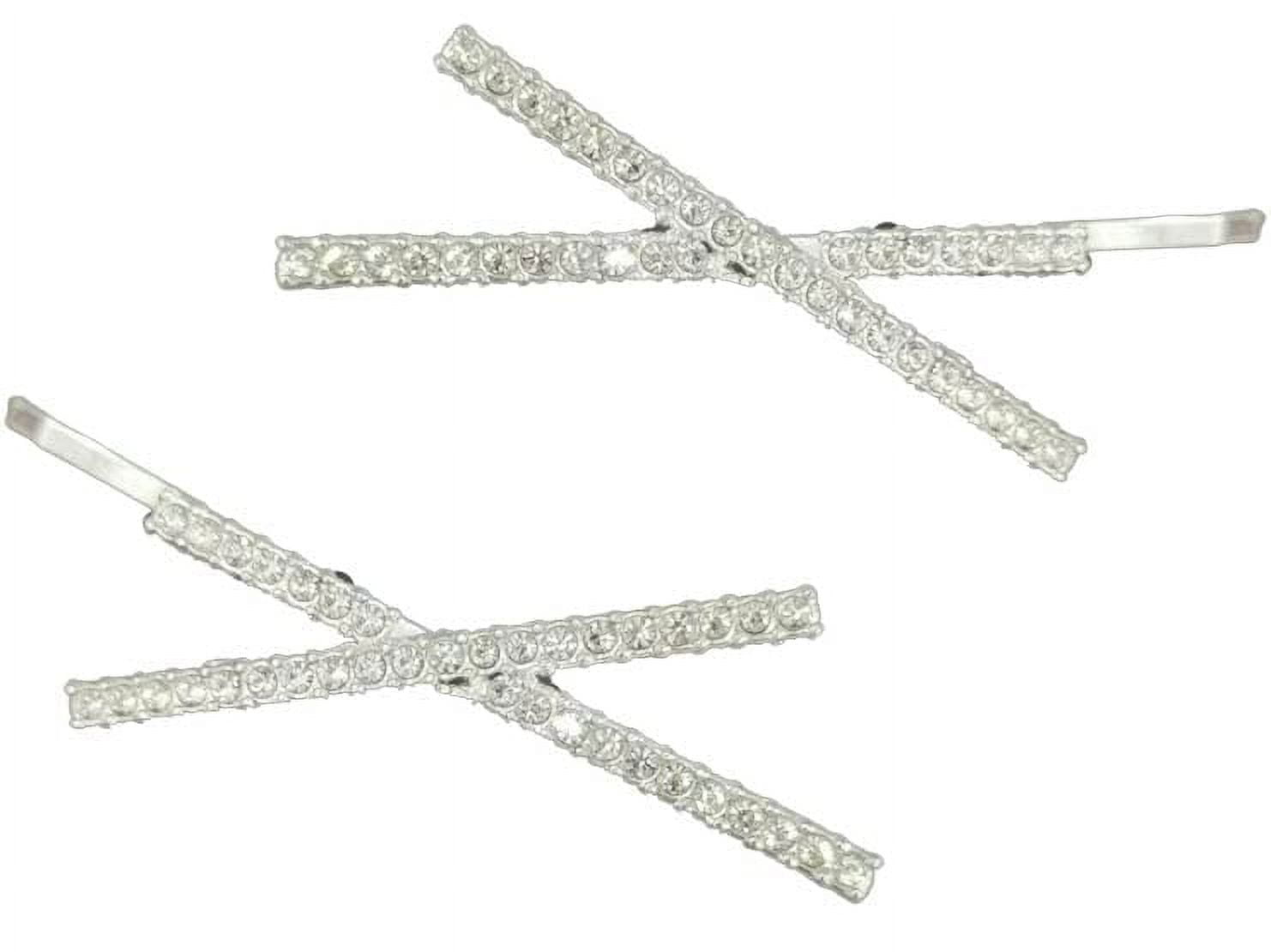2 Pcs X Shaped Crystal Hair Pins Cute Metal Shiny Hair Clip Decorations ...