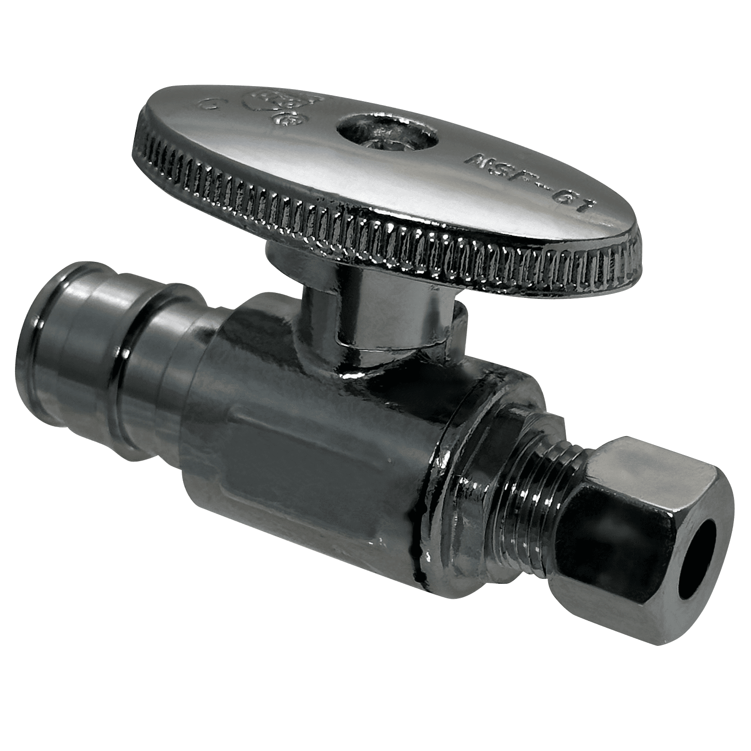 2 Pcs XFITTING Pex A 1/2 Inch x 1/4 Inch OD Compression Straight Stop Valve, 201-4-3=2XX ...