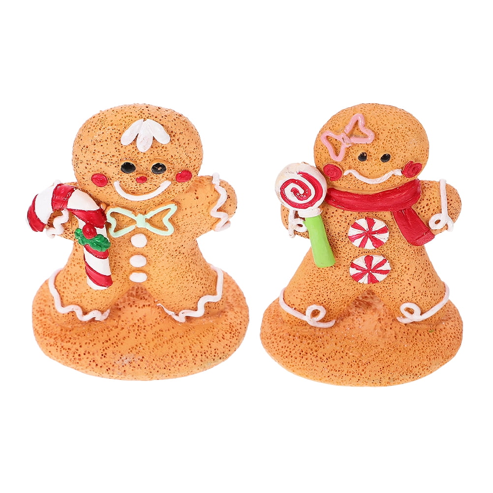 2 Pcs Xmas Gingerbread Man Table Centerpiece Gingerbread Man Decoration ...