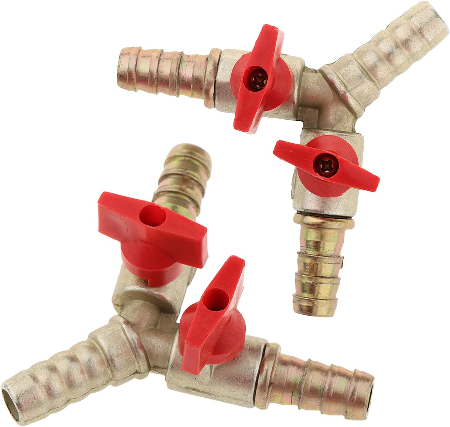 2 Pcs Y 3 Way Hose Connector Splitter Brass Y Splitter with Stopcocks Y ...