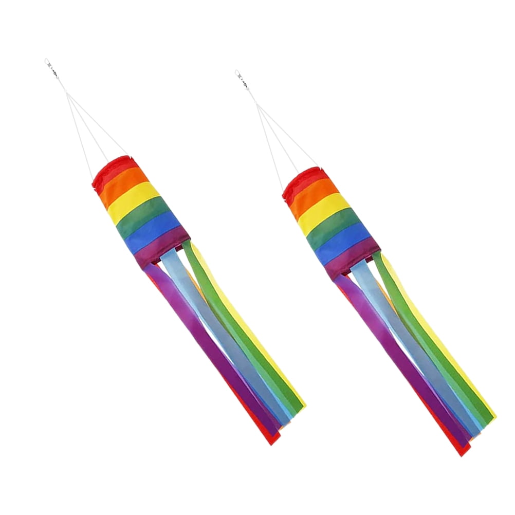 2 Pcs Yard Windsocks Park Festival Flags with Poles Colorful - Walmart.com