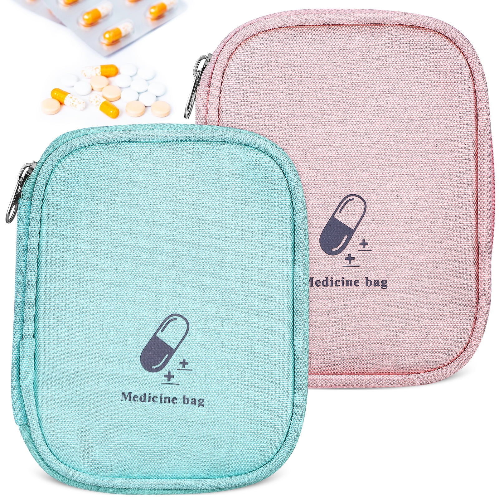 2 Pcs Zippered Pouches Zipper Pouch Medicine Bottle Organizer ...