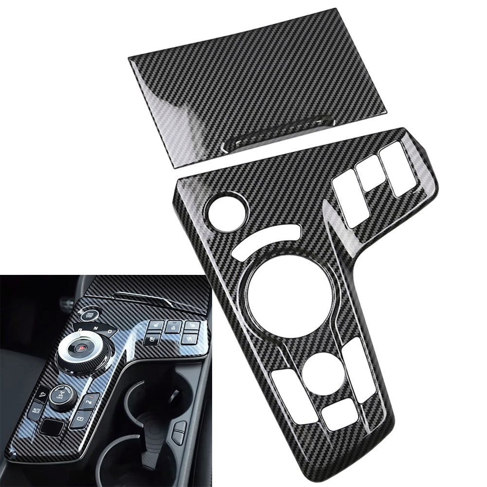 2 Pcs carbon fiber car center console sticker panel cover for Kia ...