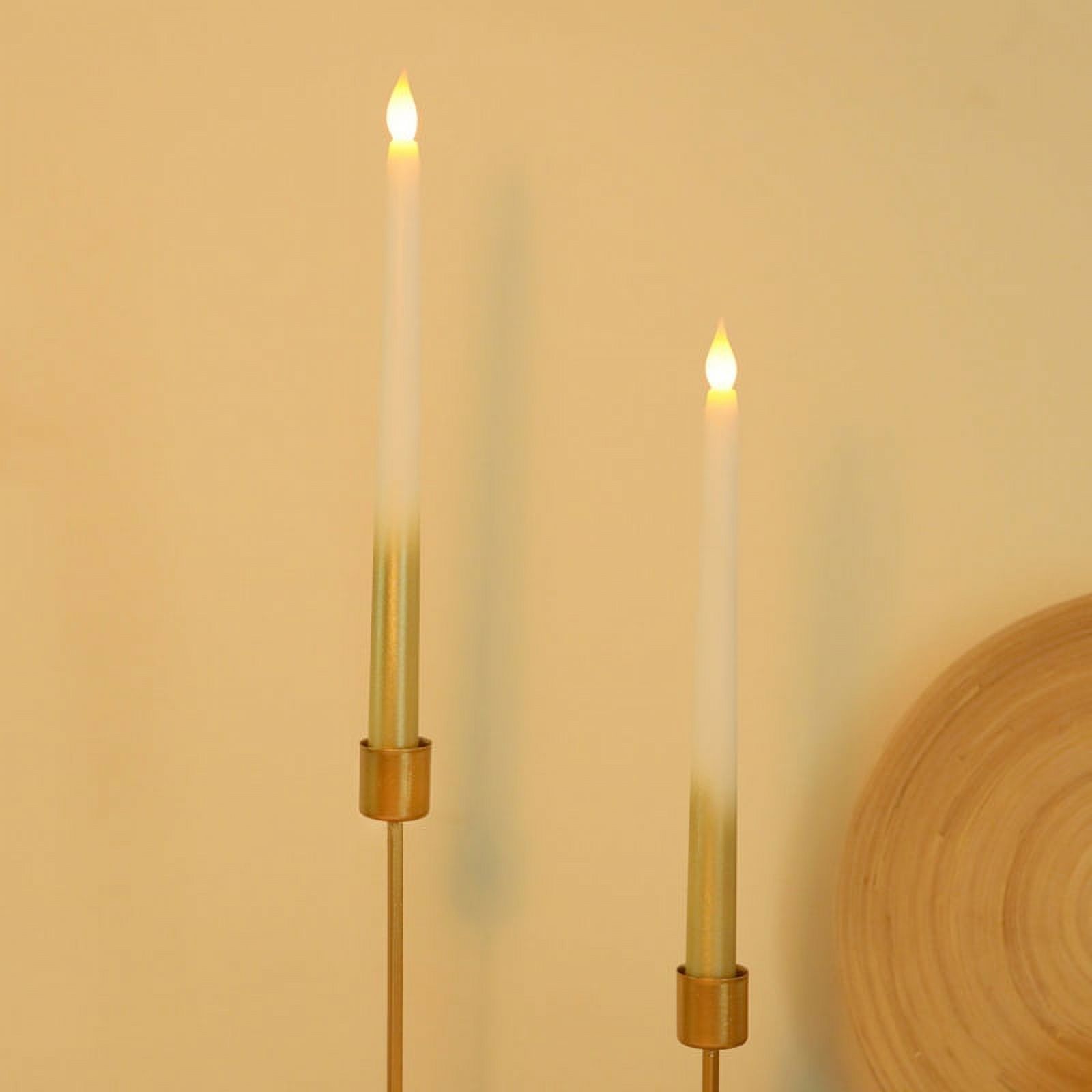 2 Pcs flameless taper LED candles, White Flameless Taper Candles, Led ...