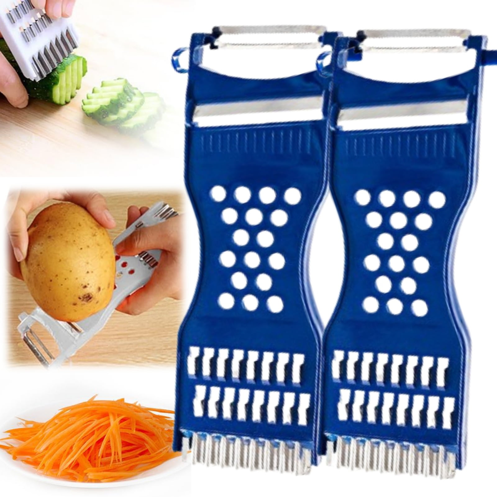 2 Pcs handheld Plastic Multifunction Kitchen Peeler Grater Slicer Tool ...