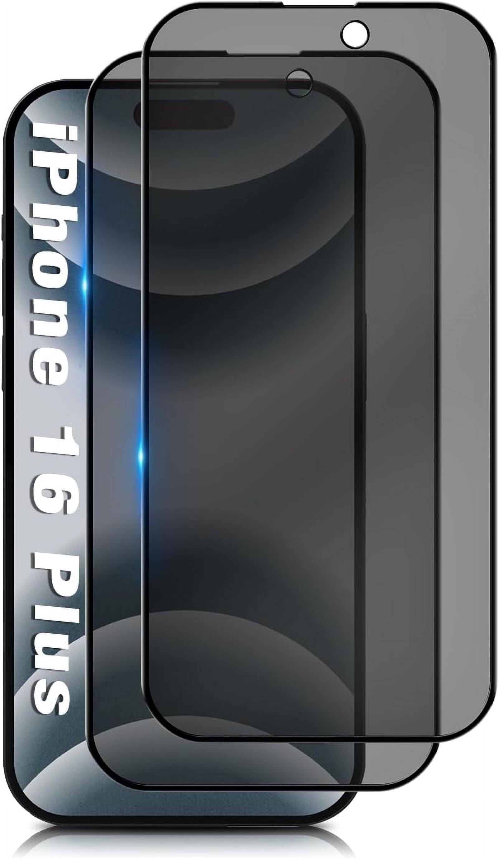 2 Pcs iPhone 16 Plus Privacy Screen Protector, Anti-Scratch Tempered ...