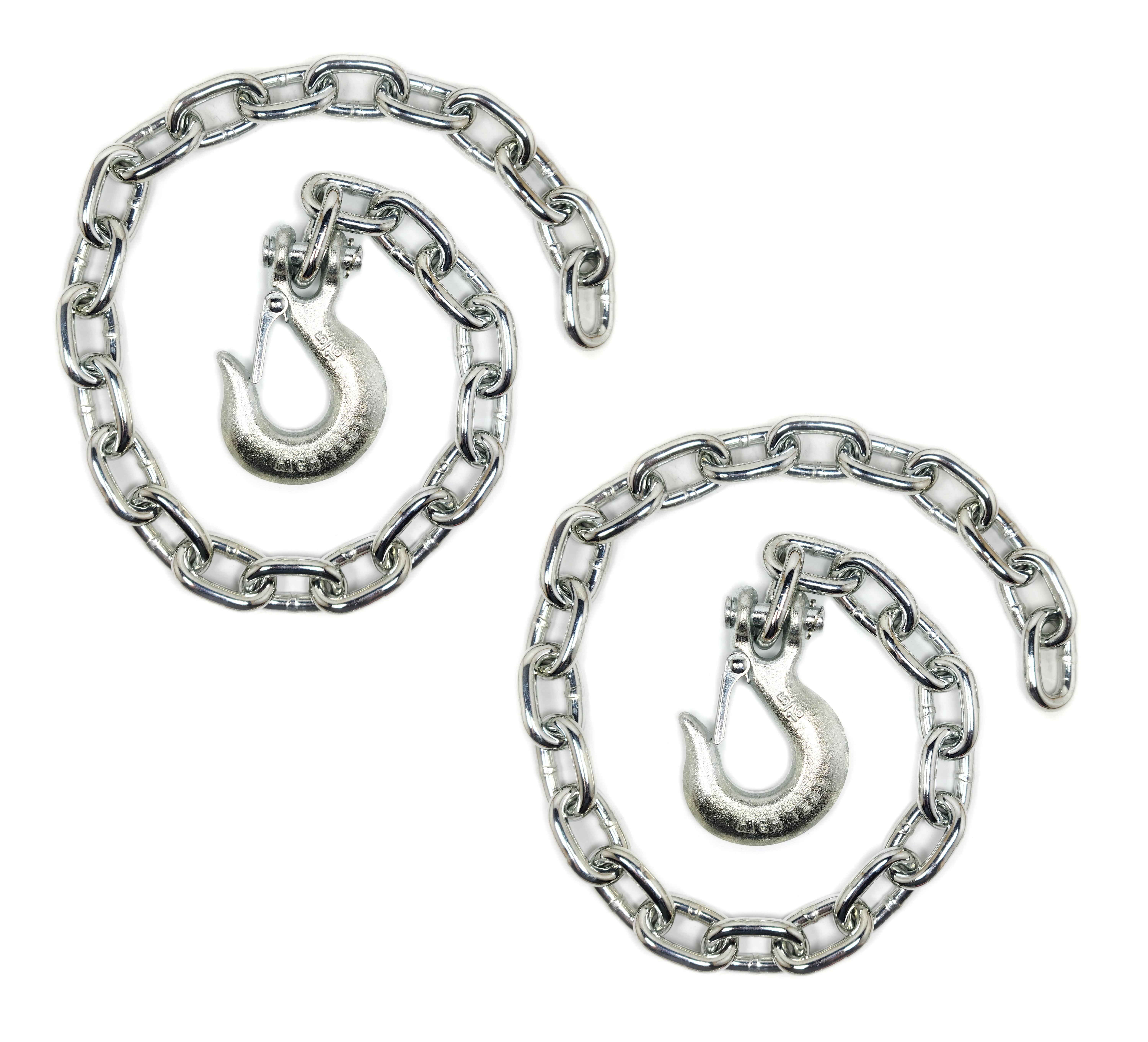 2 Pcs of 5/16"x35" Heavy Duty Trailer Safety Chain with Hook On One End ...
