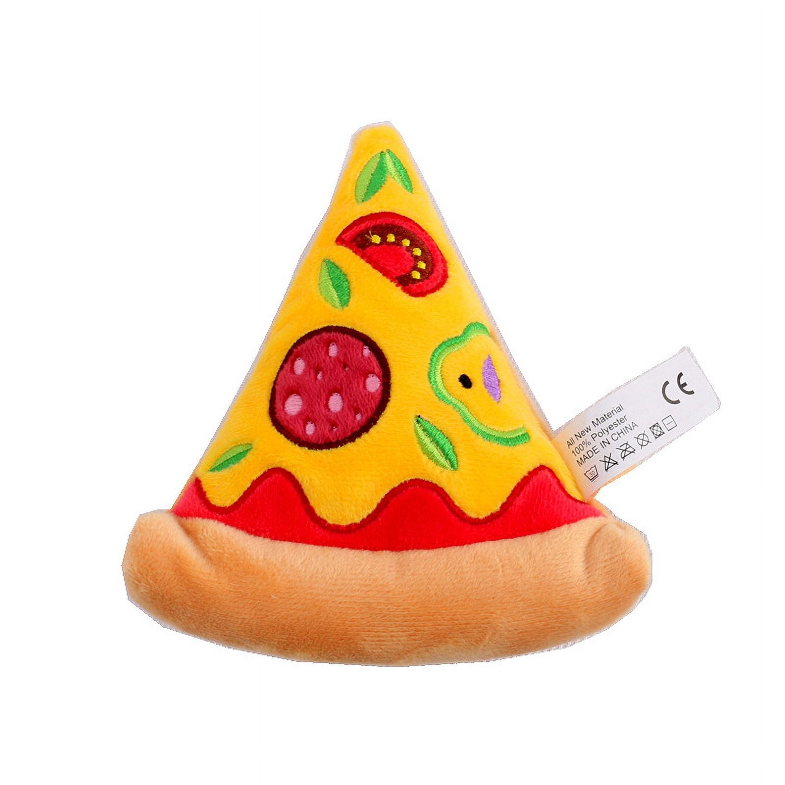 2 Pcs of Pizza Shaped Dog Toy, Plush Interactive Dog Toy with Sound ...