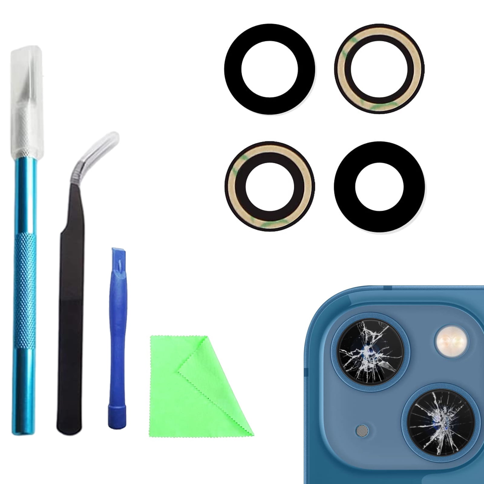 2 Pcs/set 12/12 Mini Rear Camera Lens Replacement for iPhone 12 ...