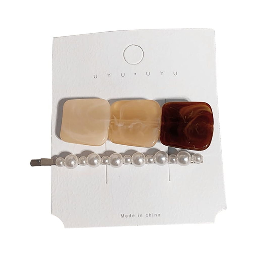 2 Pcs/set Women Hairpin Acrylic Pearl Hair Clip Girl Party Holiday Hair ...