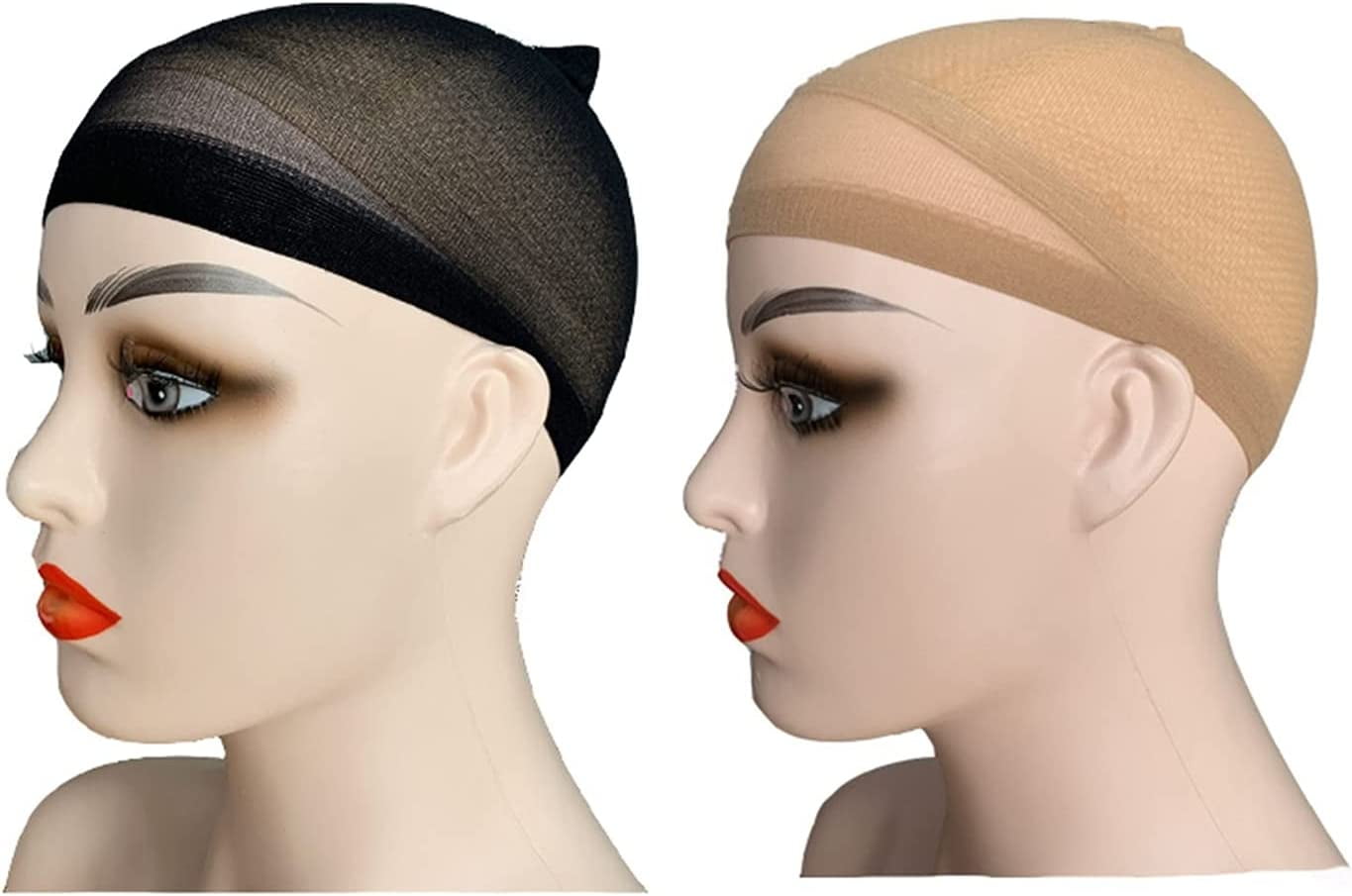 2 Pcs to Black Light Brown Wig Caps Hair Net Elastic Liner Mesh ...