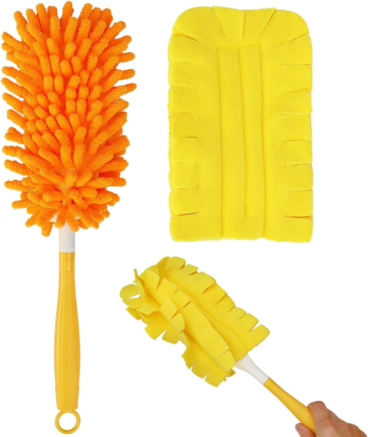 2 Pcs with 1 Handle Reusable Duster Refills, Washable Microfiber ...