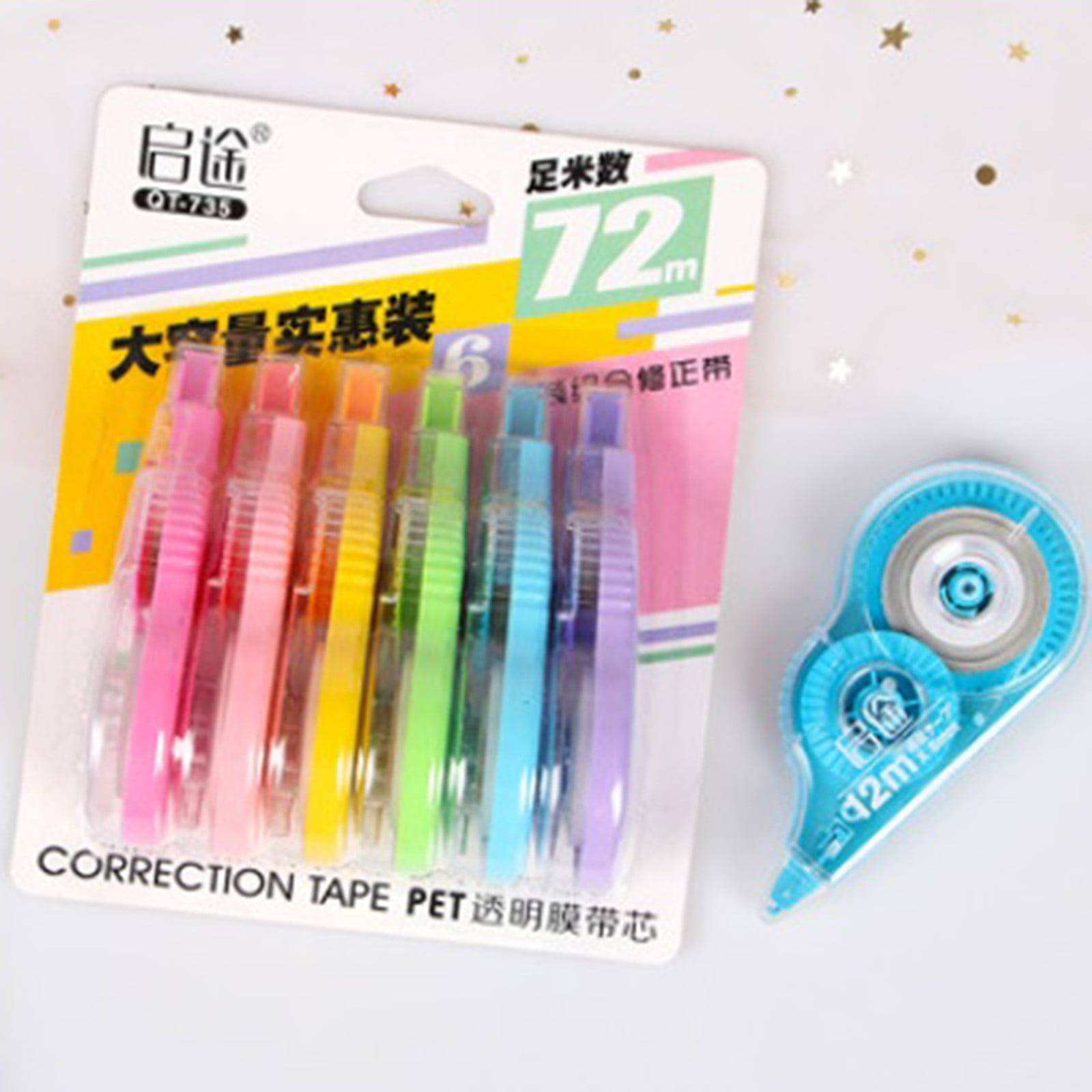 Under $2 Pedty 6 Correction Tapes,Correction Tape 6 Pack White Out ...