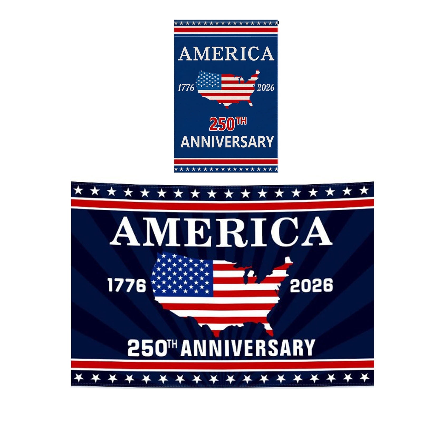 2 Peice America 250th Anniversary Garden Flag,12x18 Inch and 3x5 Ft ...